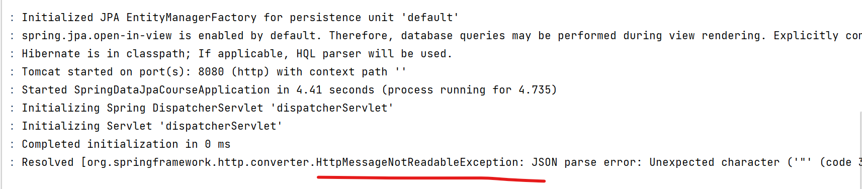 HttpMessageNotReadableException in Spring Boot